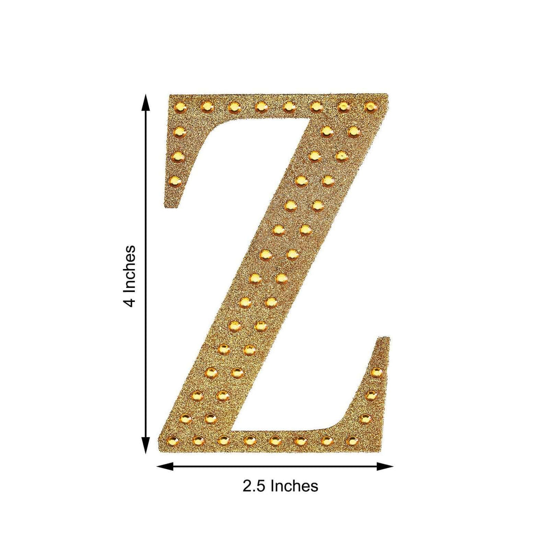 4" Rhinestone Sticker Letters "Z" Gold | eFavormart