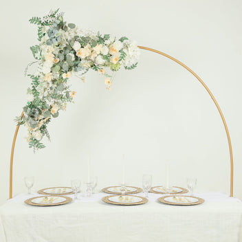 Gold Round Top Table Arch Stand 4ftx6ft | eFavormart