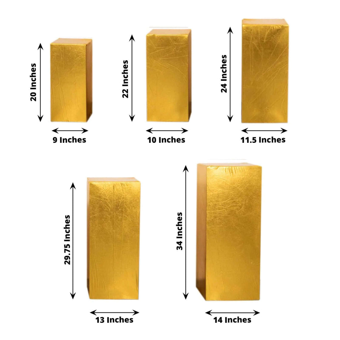 5 Metallic Gold Spandex Pillar Prop Covers | eFavormart
