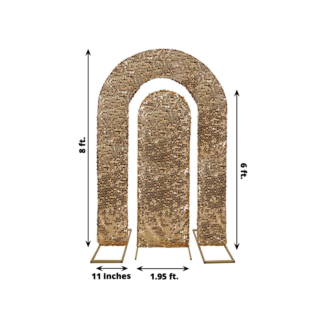 Gold Sequin Wedding Arch Covers 6ft, 8ft | eFavormart
