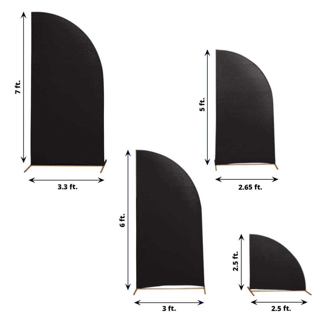 Matte Black Spandex Wedding Arch Covers Set | eFavormart