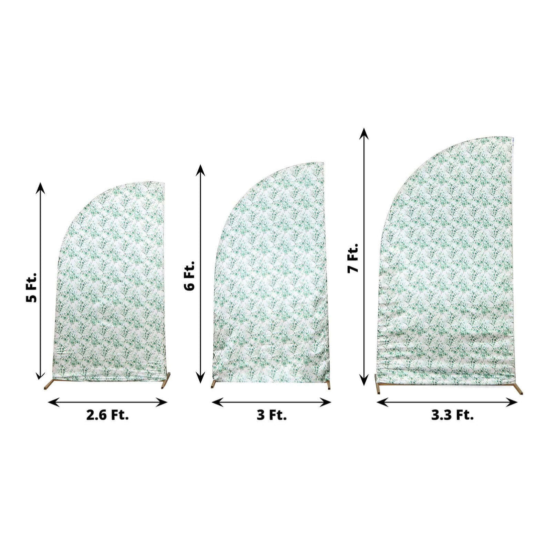 White Green Half Moon Satin Chiara Backdrop Stand Covers | eFavormart