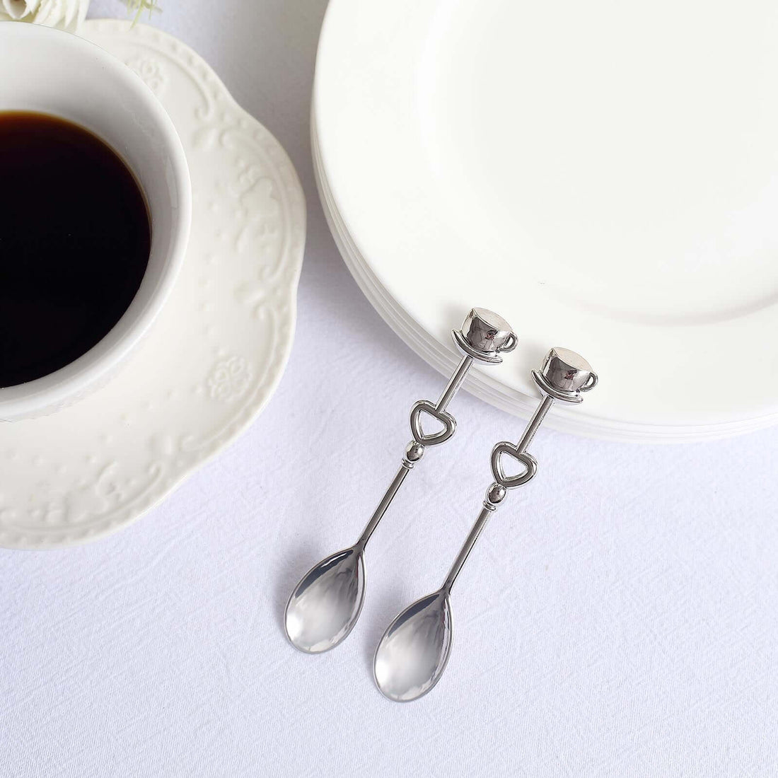 Silver Metal Couple Coffee Spoon Set | eFavormart