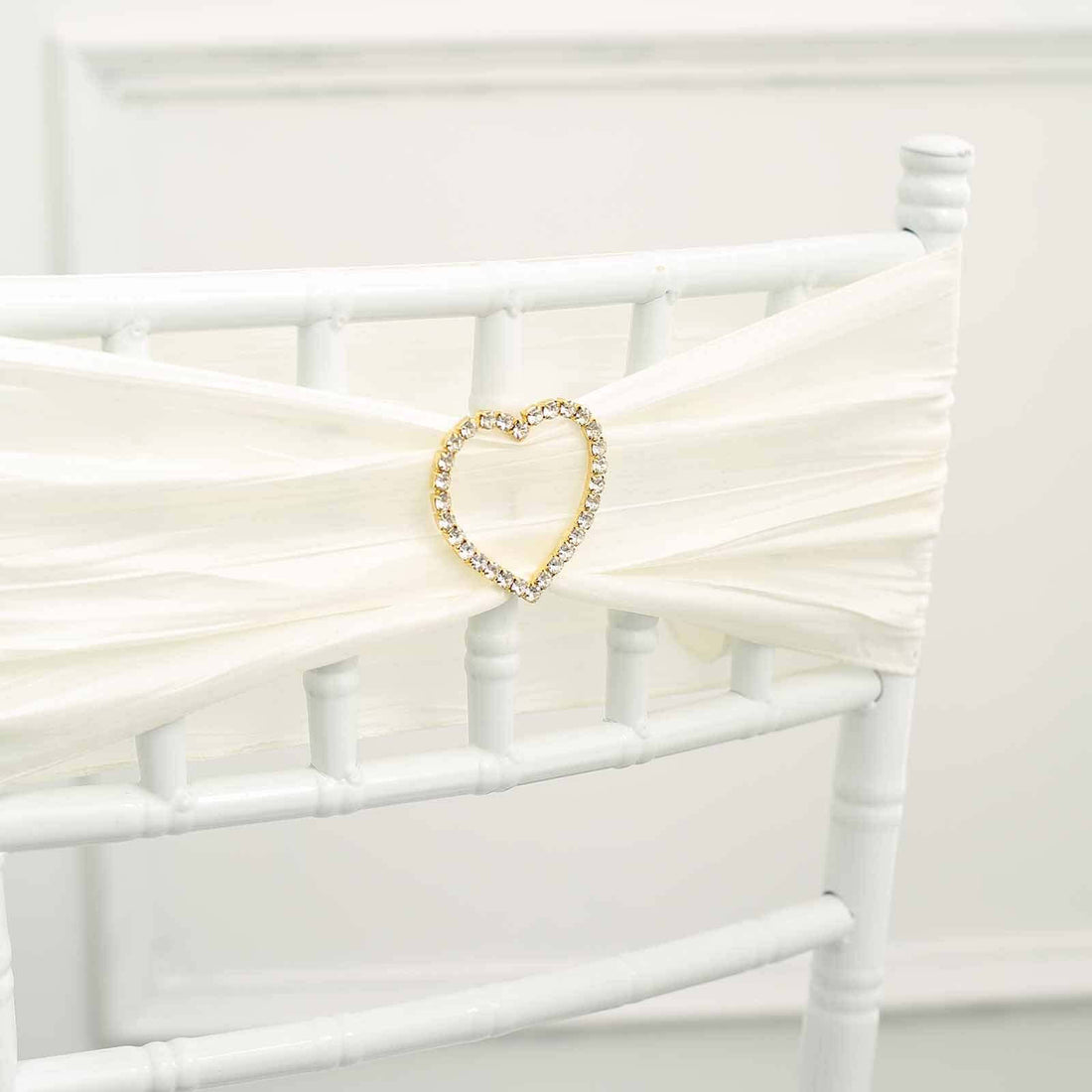 Rhinestone Heart Sash Buckle 2" Gold | eFavormart