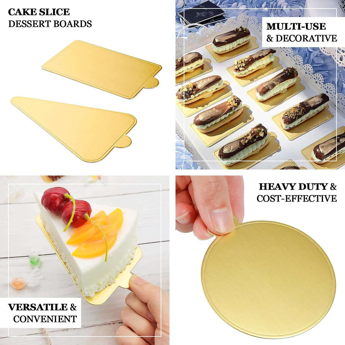 Triangle Cake Boards 2.8"x 4.5" Gold | eFavormart