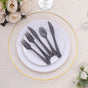 Plastic Silverware Set 7" Fan Flared Transparent Black | eFavormart