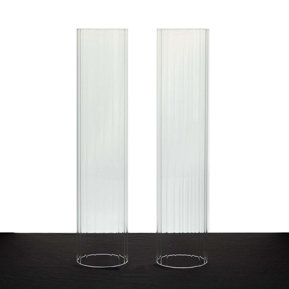 Clear Ribbed Glass Hurricane Shades 18" | eFavormart