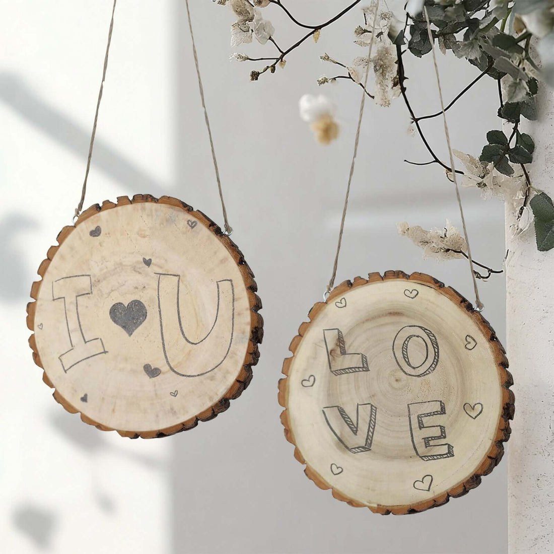 2-Pack 8" Natural DIY Round Wood Plaques | eFavormart