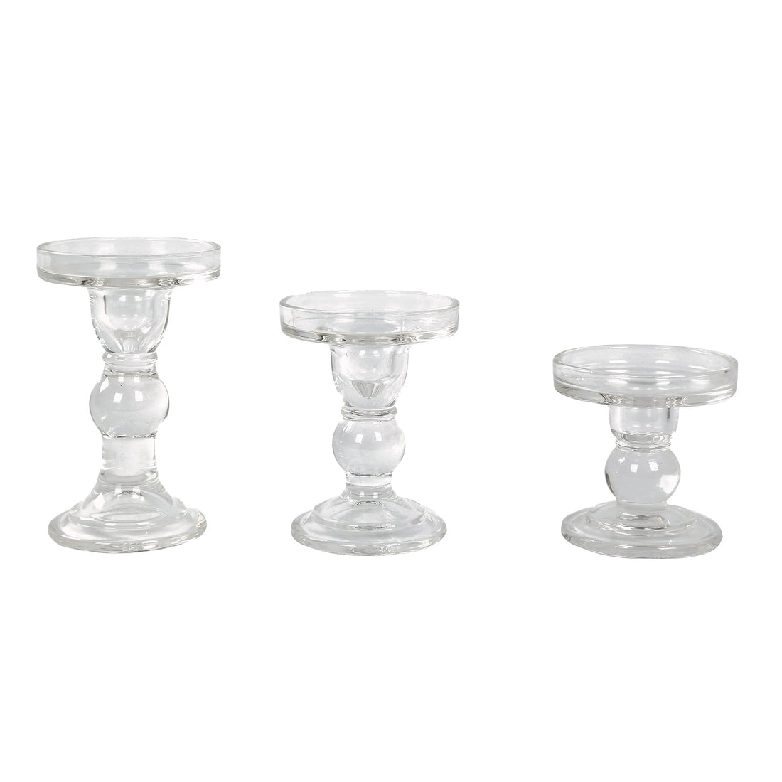 Crystal Ball Stem Pillar Candle Holders Clear | eFavormart