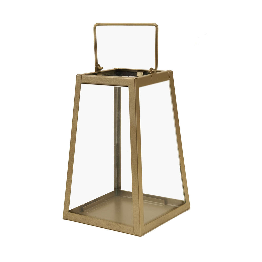 Trapezoid Metal Candle Lantern Gold 6" | eFavormart