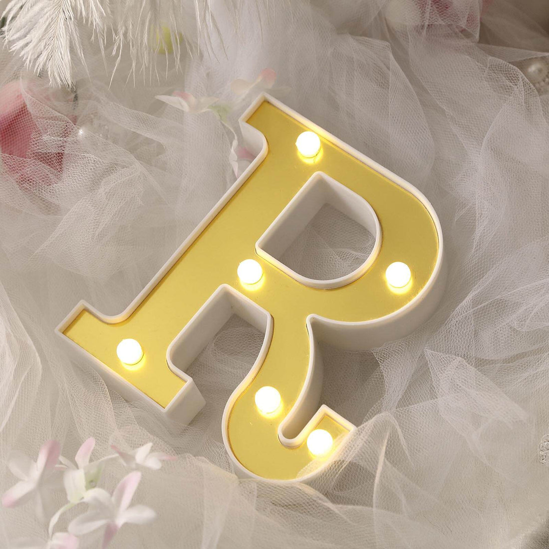 6" LED Marquee Letter "R" Gold | eFavormart