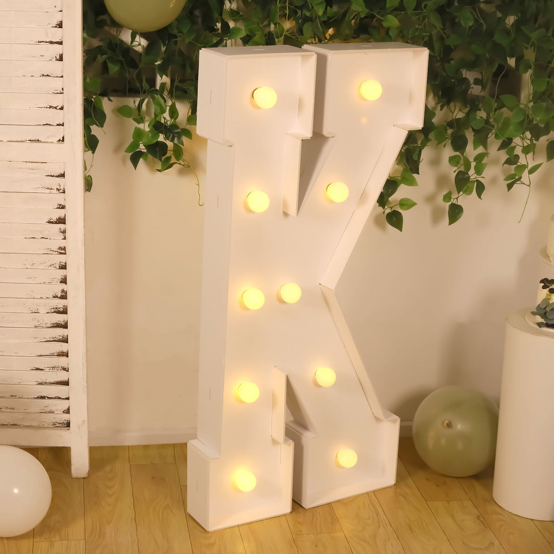 4ft White LED Marquee Letter "K" | eFavormart