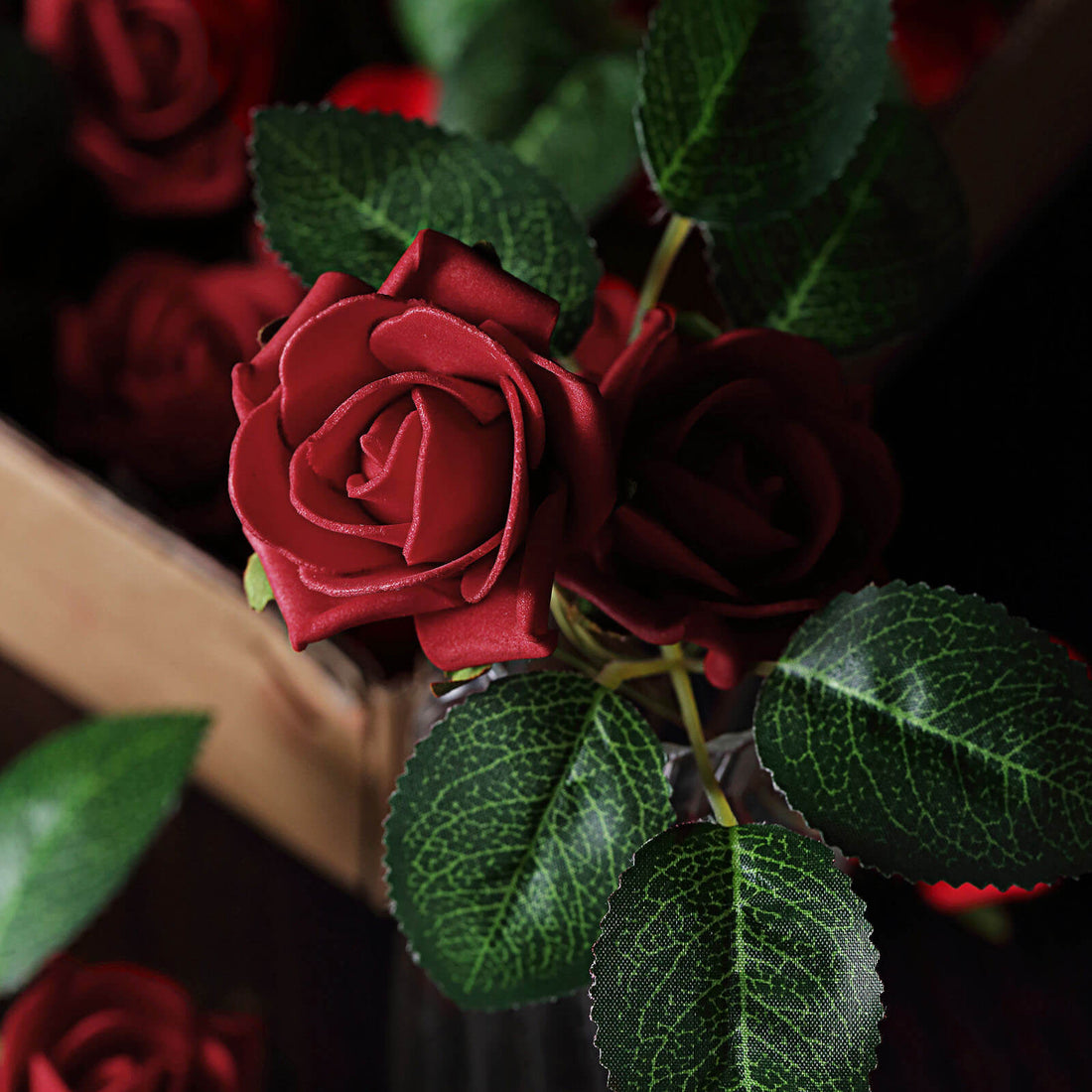 24 Red Artificial Foam Roses with Stem 2" | eFavormart