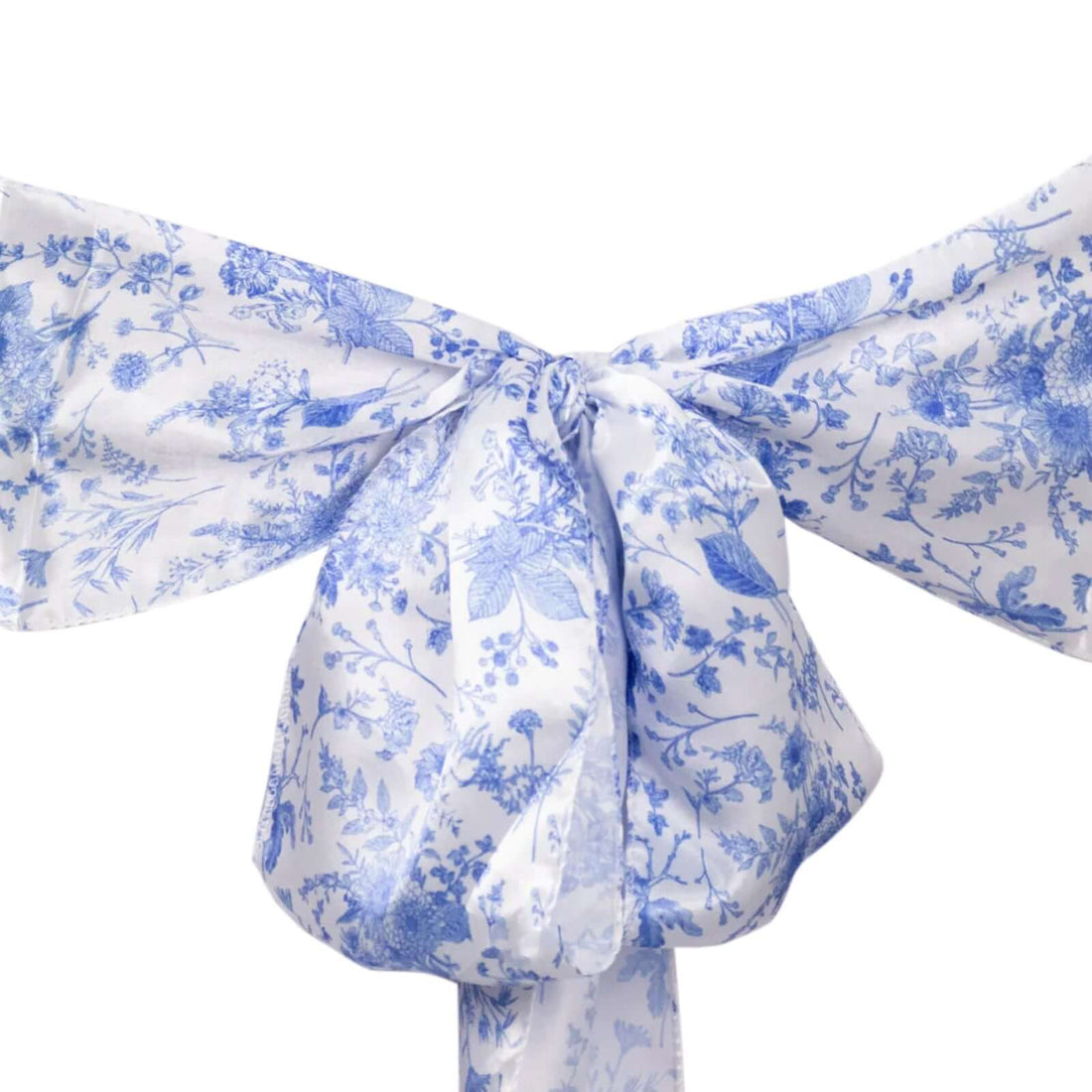 Satin Chair Sashes 6"x108" White/Blue | eFavormart