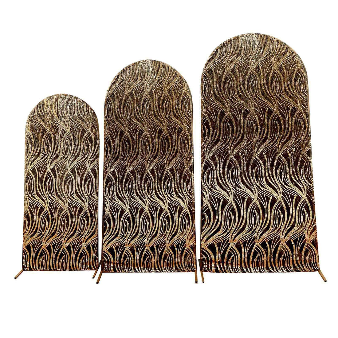 Black Wave Mesh Chiara Backdrop Stands Set | eFavormart