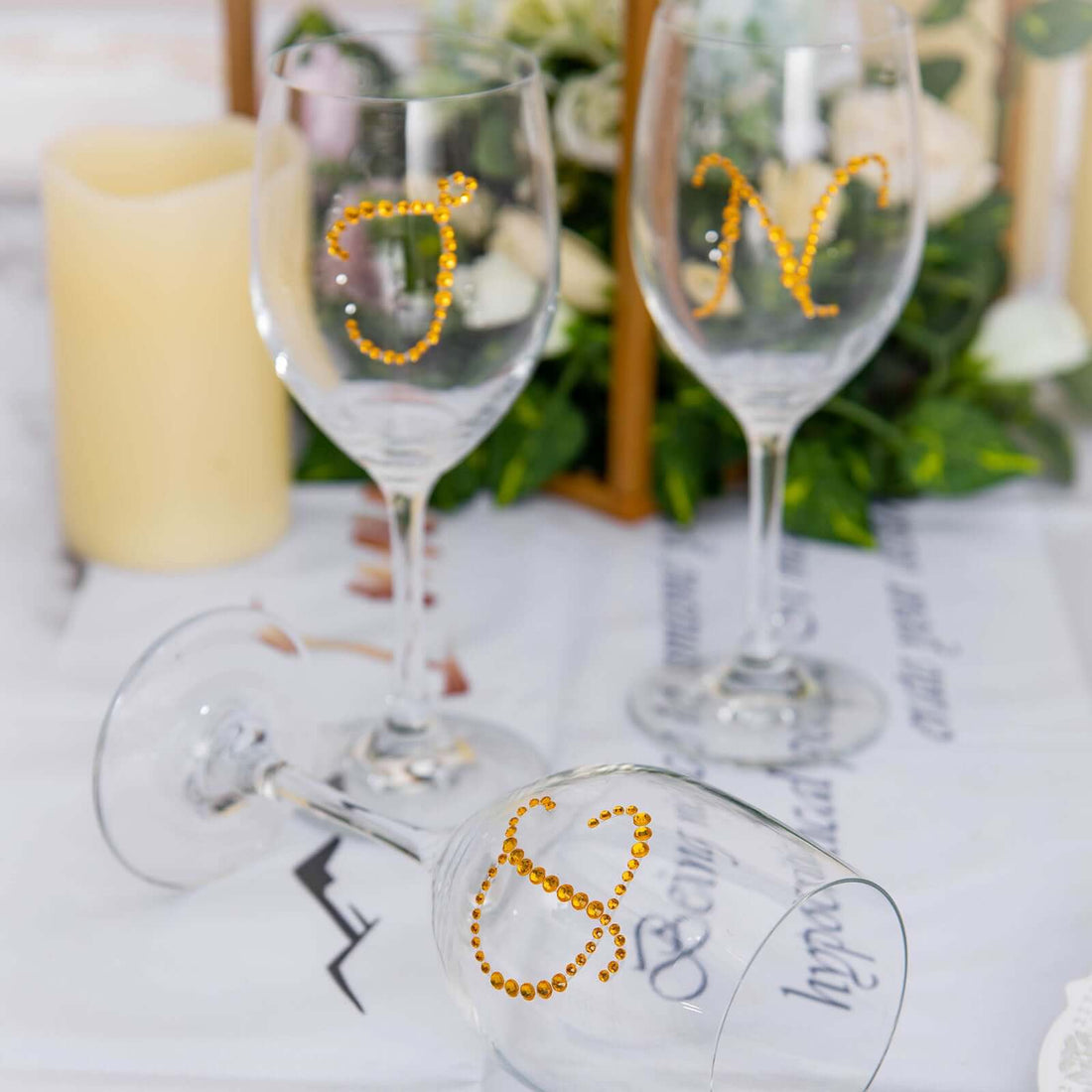12-Pack Gold Rhinestone Monogram Letter "X" Stickers | eFavormart