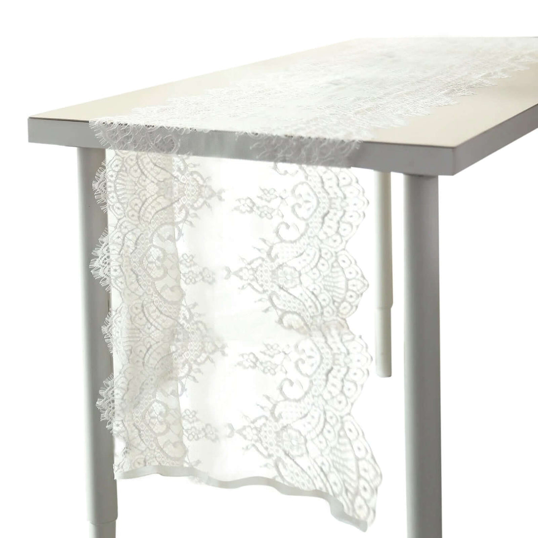 Premium Lace Table Runner 15"x117" Ivory | eFavormart