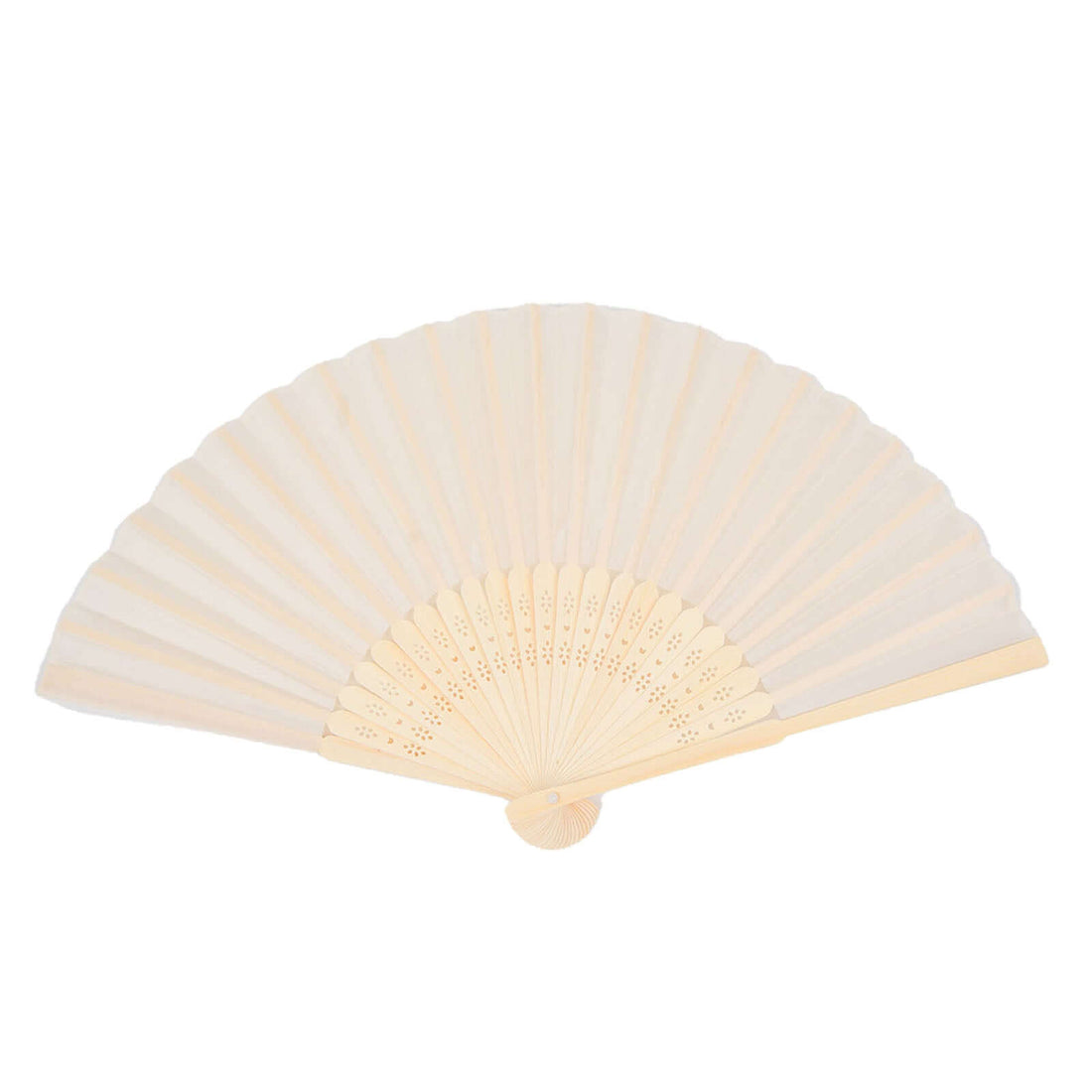 Ivory Asian Silk Folding Fans (5 Pack) | eFavormart