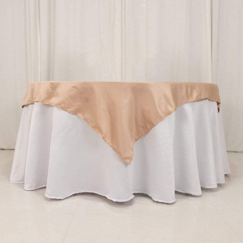 Lamour Satin Square Overlay 54"x54" Nude | eFavormart