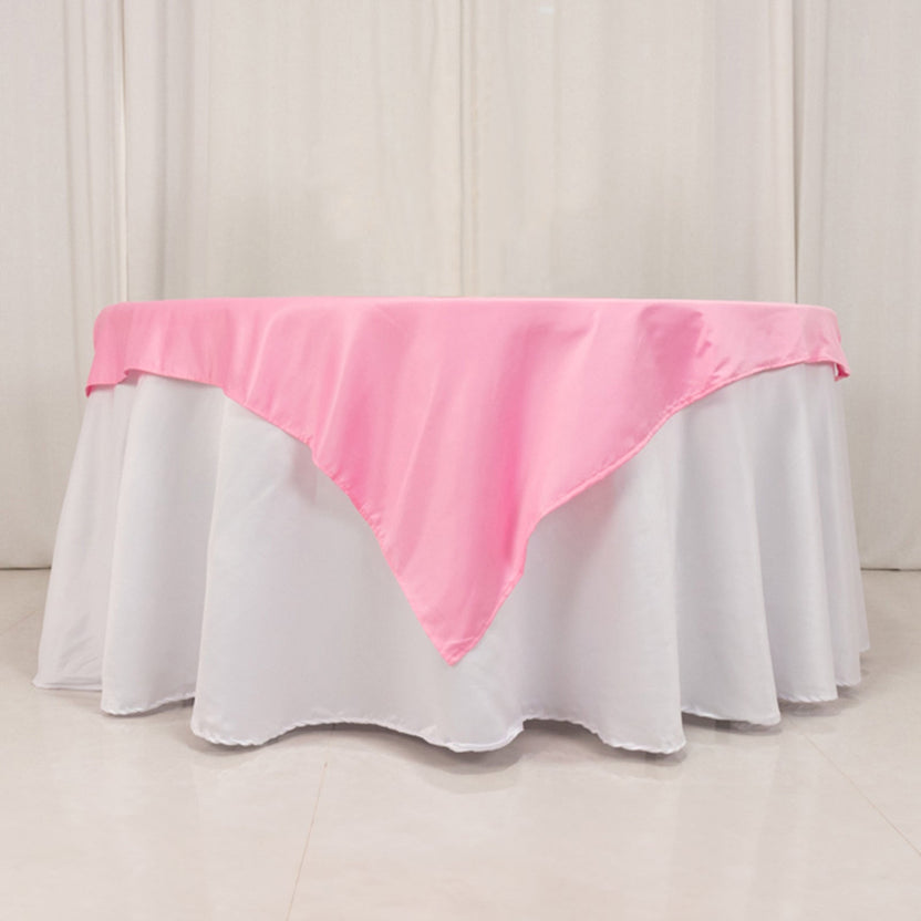 Lamour Satin Square Overlay 54"x54" Pink | eFavormart