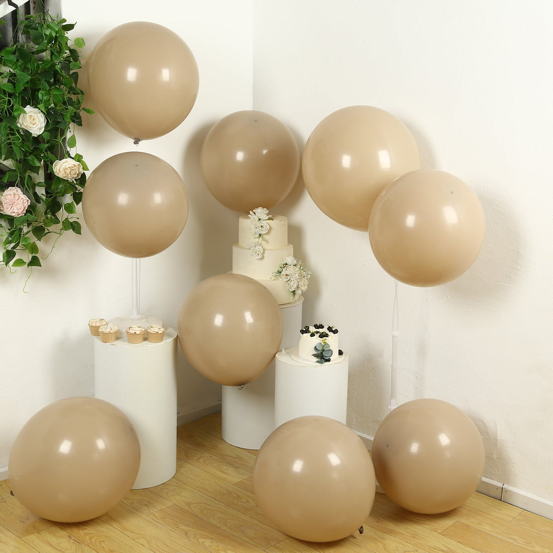 Matte Taupe Biodegradable Latex Balloons 18" | eFavormart