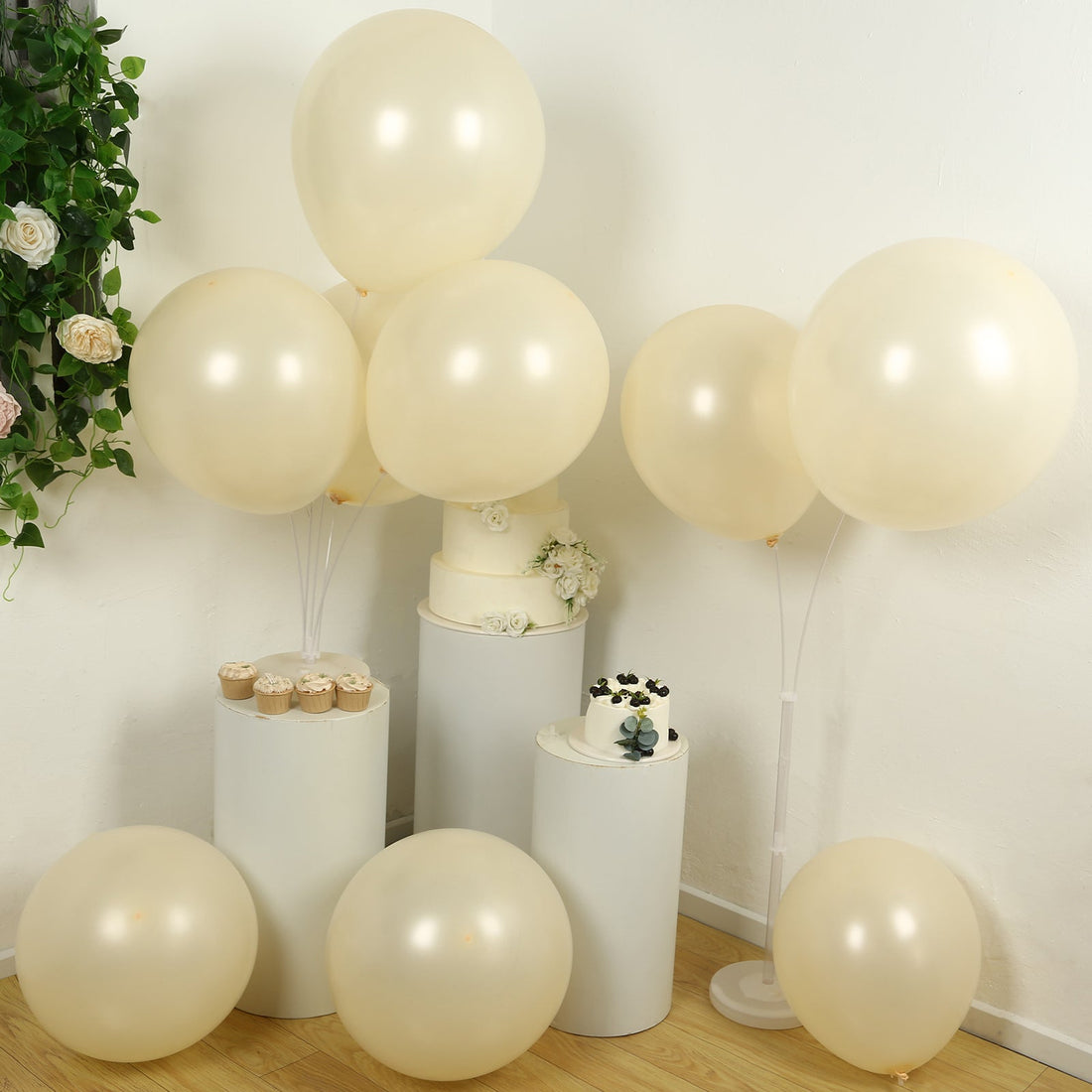 Matte Cream Biodegradable Latex Balloons 18" | eFavormart