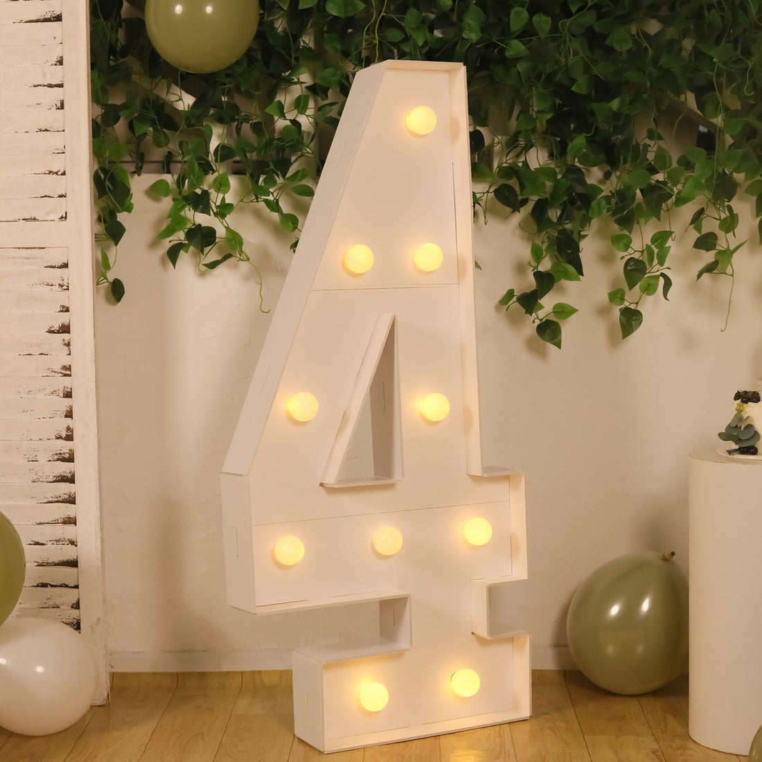 4ft White LED Marquee Number "4" | eFavormart