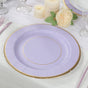 Lavender Round Charger Plates 13" with Gold Rim | eFavormart