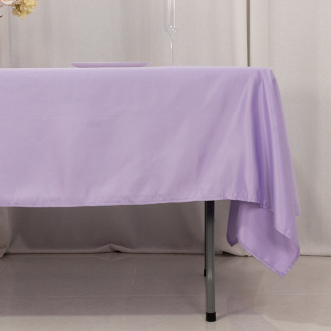 Lamour Satin Tablecloth 60"x102" Lavender Lilac | eFavormart