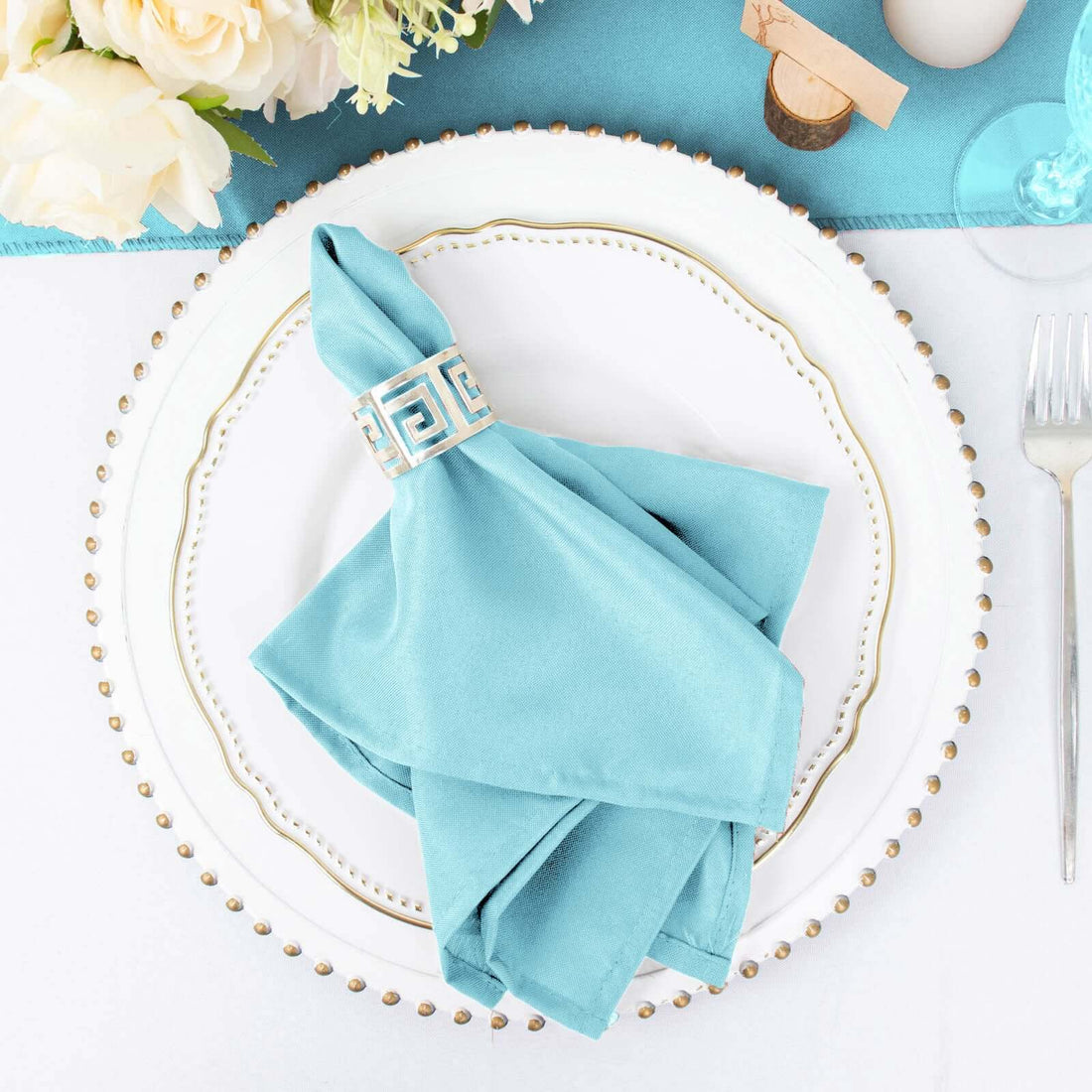Polyester Dinner Napkin 17"x17" Light Blue | eFavormart