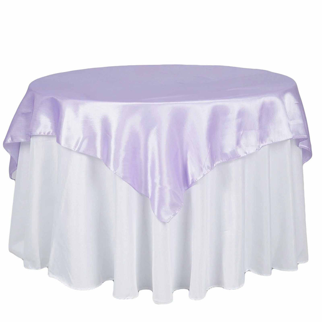Satin Table Overlay 72"x72" Lavender Lilac | eFavormart
