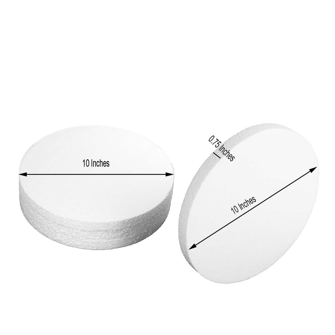 12-Pack 10" White Styrofoam Disc Craft Supplies | eFavormart