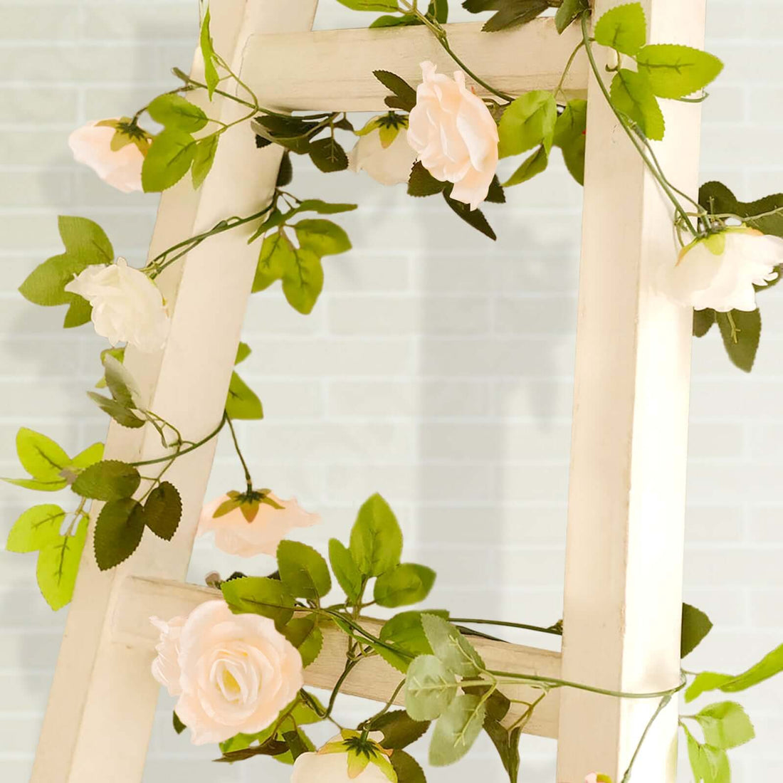 2-Pack Cream Silk Mini Rose Vines 7ft | eFavormart