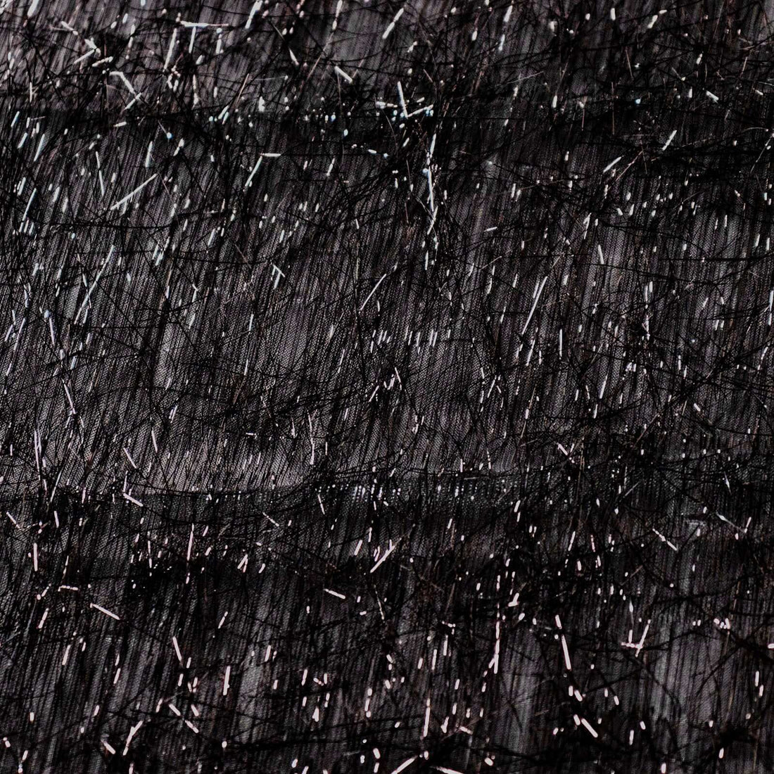 Fringe Tinsel Table Overlay 72"x72" Black | eFavormart