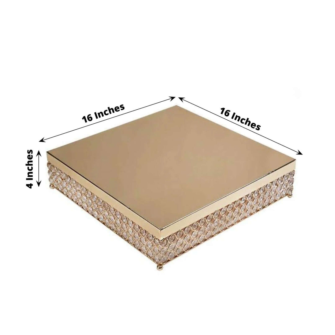 Gold Square Cake Stand 16" | eFavormart