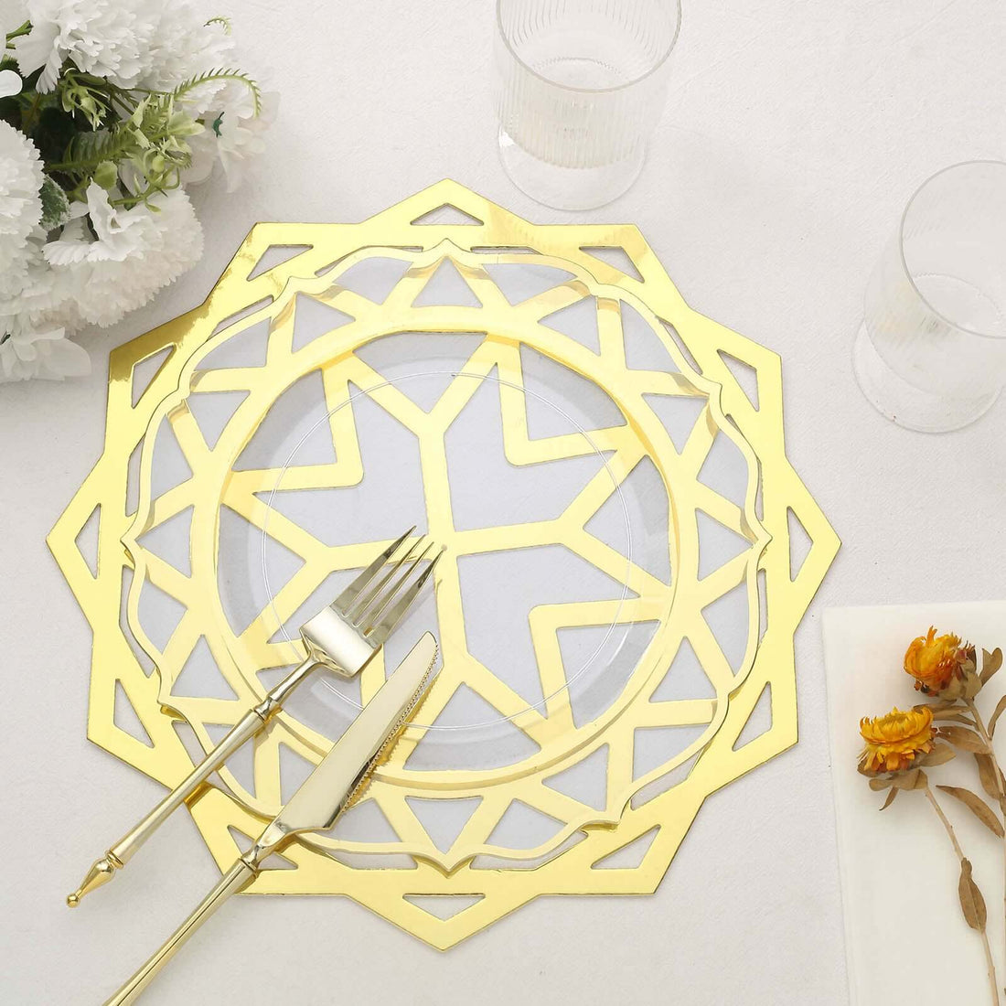 Cardboard Star Placemats 13" Metallic Gold | eFavormart
