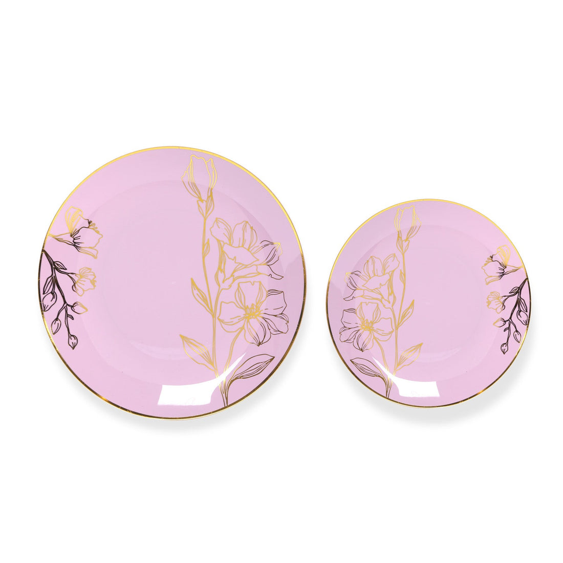 Plastic Floral Dinner & Dessert Plates 8",10" Lavender | eFavormart