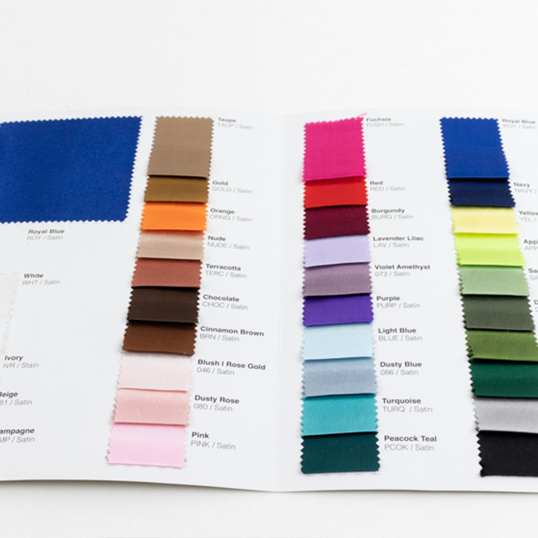 Satin Fabric Sample Book 34 Colors | eFavormart