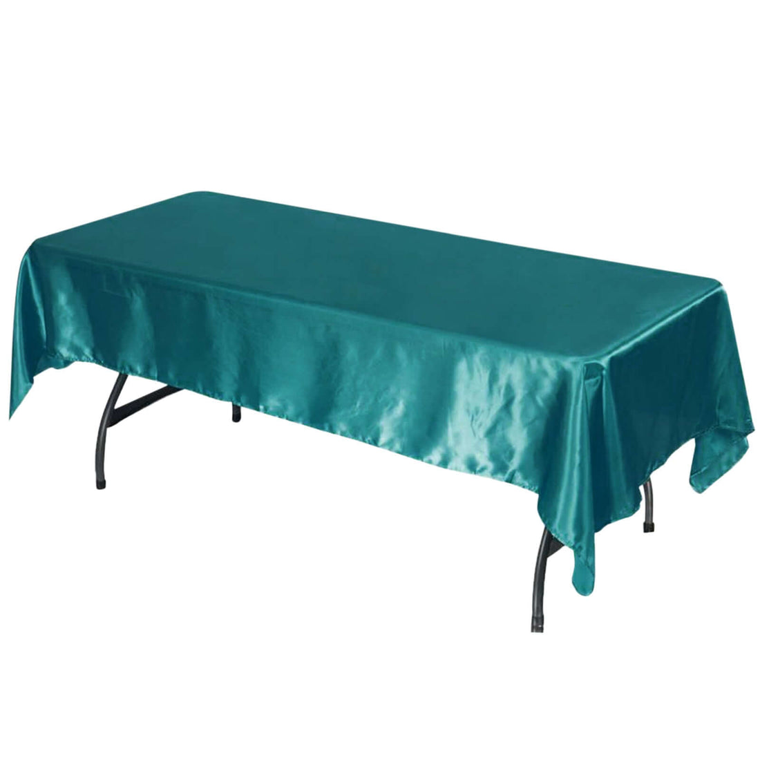 Satin Tablecloth 60"x102" Turquoise | eFavormart