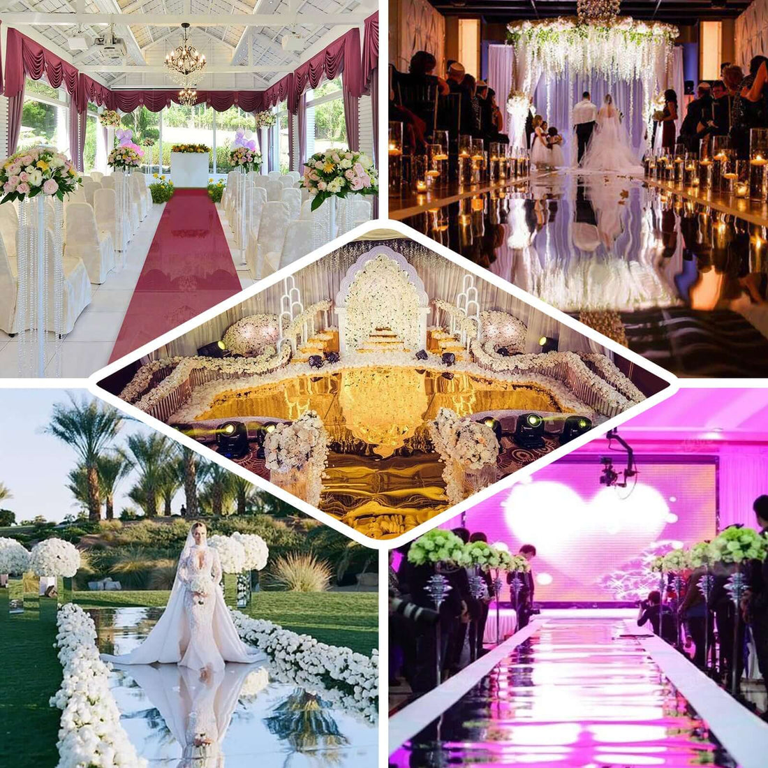 Metallic Gold Glossy Wedding Aisle Runner | eFavormart