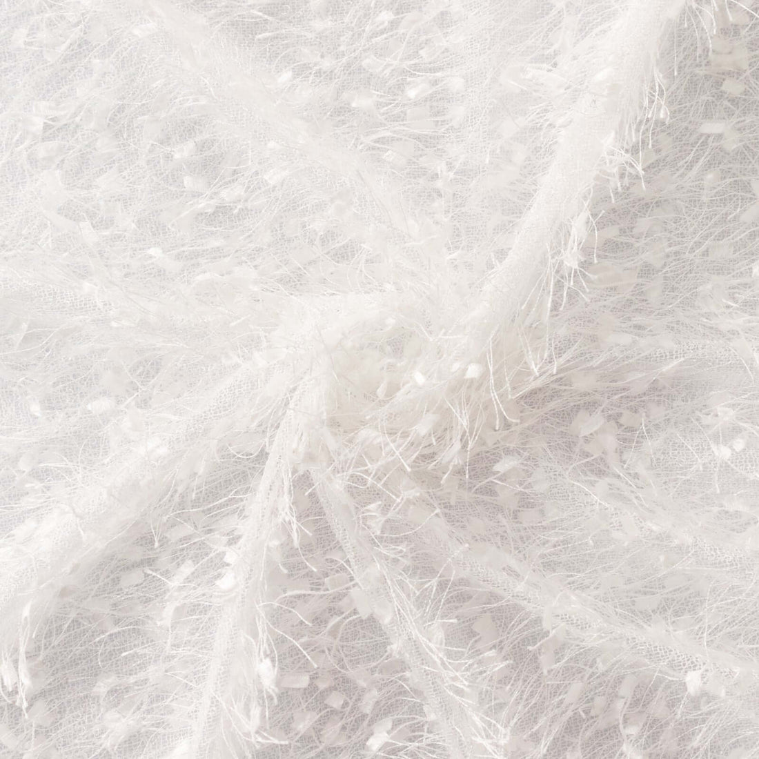 Fringe Shag Table Overlay 72"x72" White | eFavormart