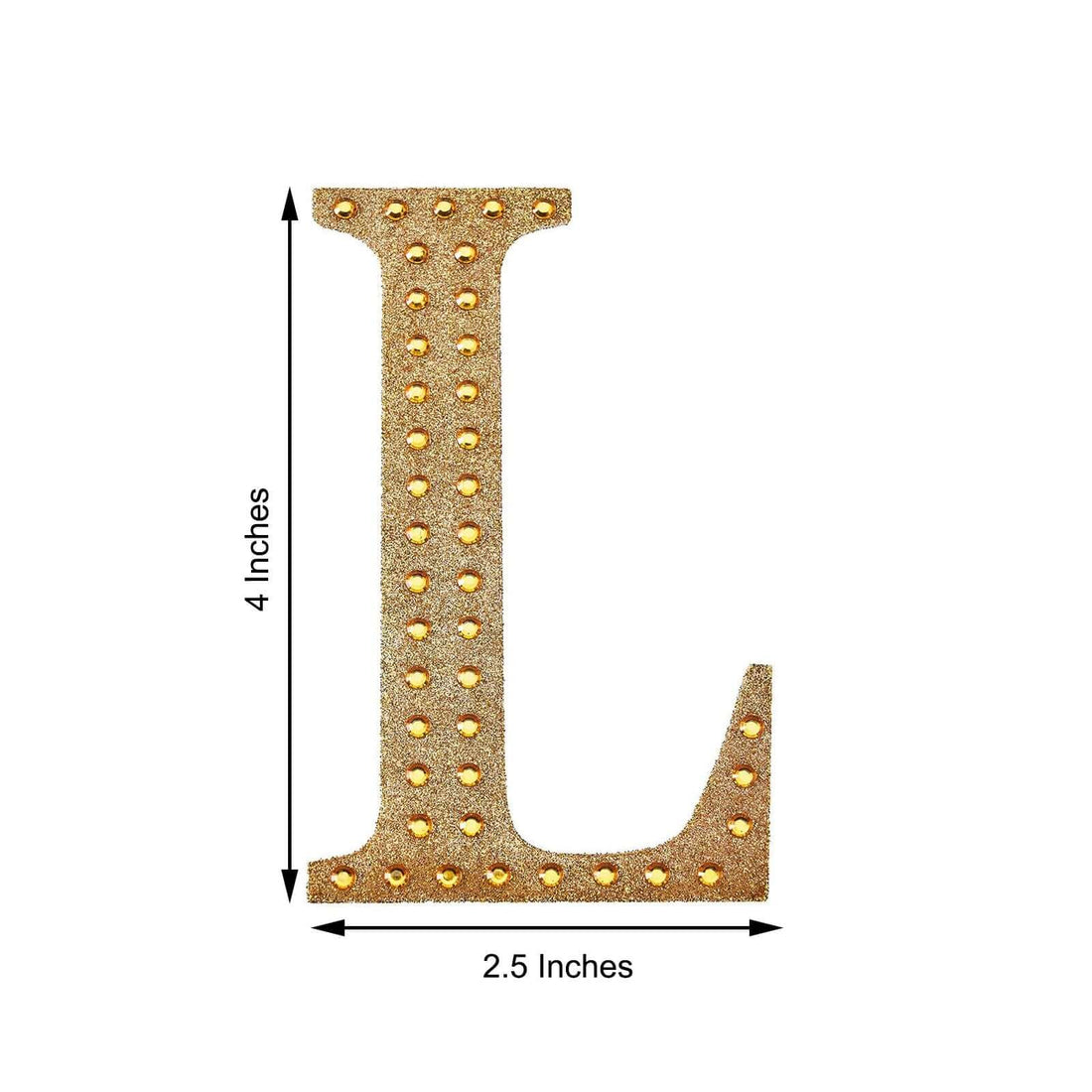 4" Rhinestone Sticker Letters "L" Gold | eFavormart