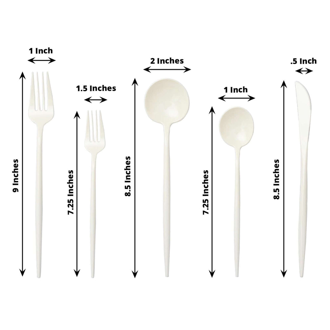 50 Pack Plastic Utensil Set Ivory | eFavormart