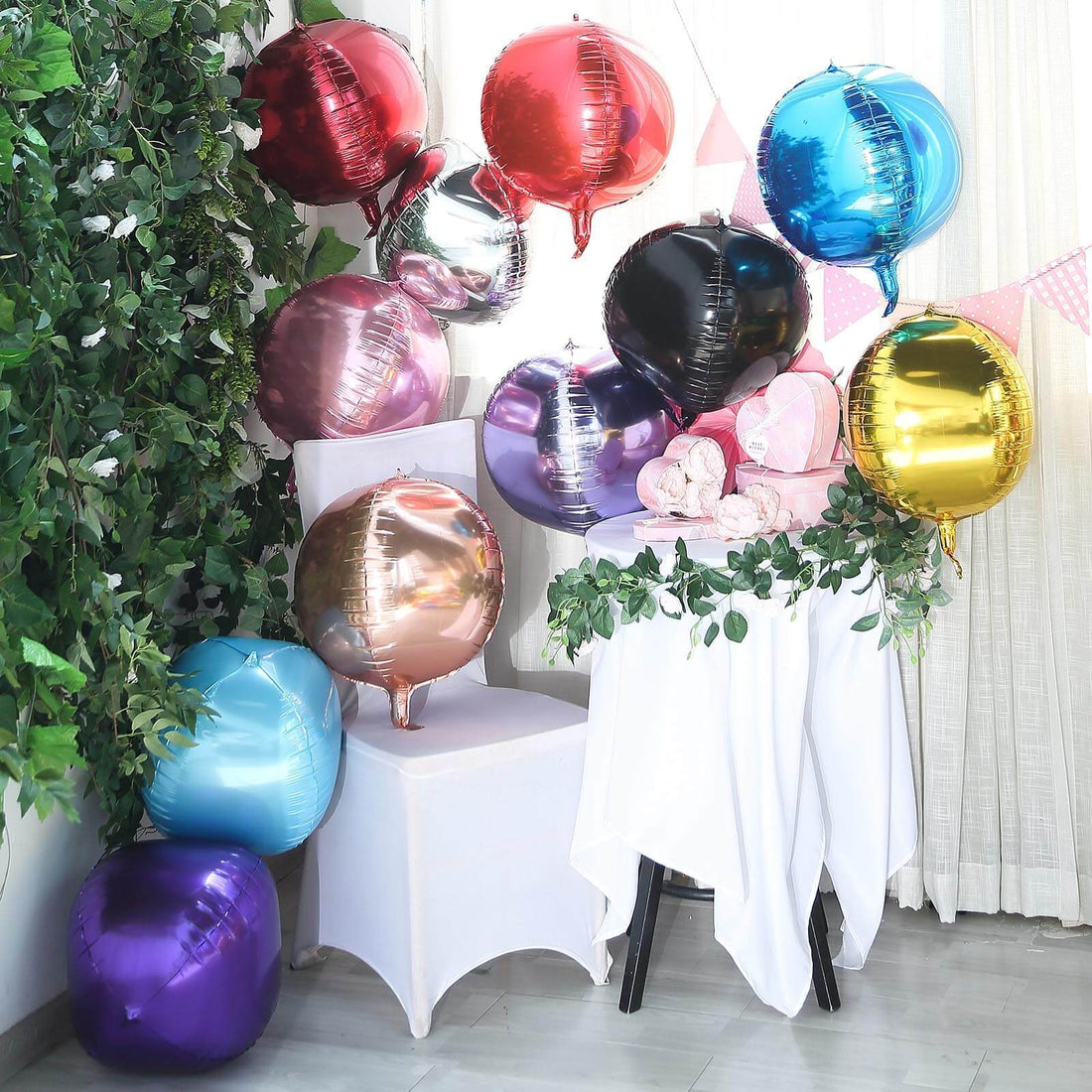 Burgundy Sphere Mylar Foil Balloons - 14" 4D | eFavormart