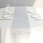 Sequin Mesh Table Runner 11"x108" Silver | eFavormart