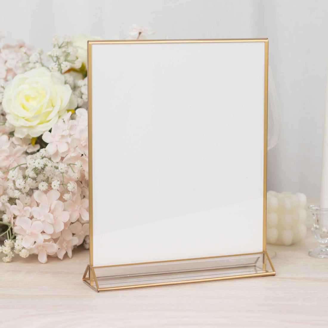 Clear/Gold Rim Acrylic Frame Sign Holders 9"x11" | eFavormart