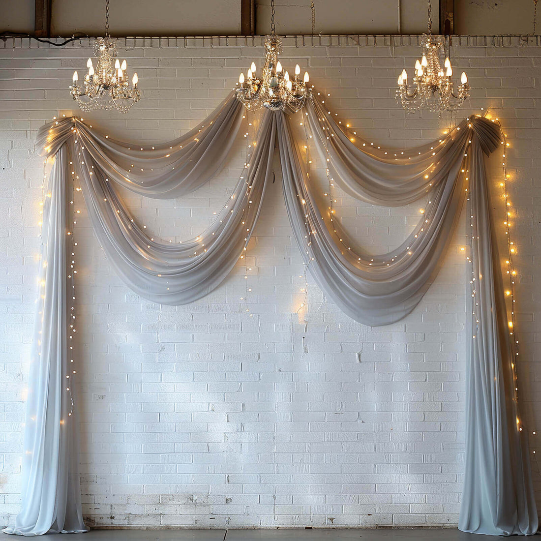 Premium Silver Chiffon Ceiling Drapery | eFavormart