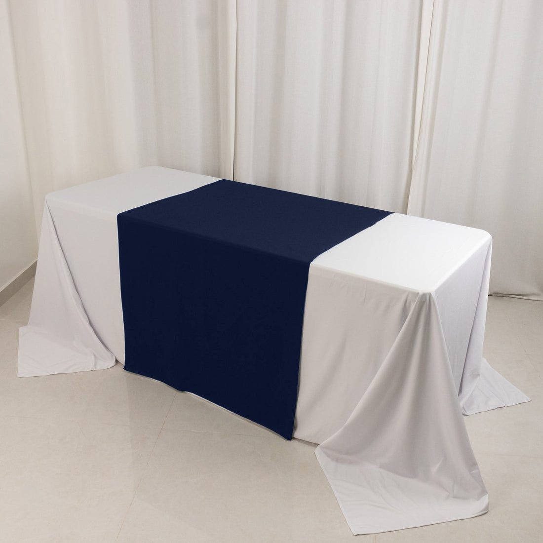 Navy Blue Polyester Table Runner 36"x72" | eFavormart