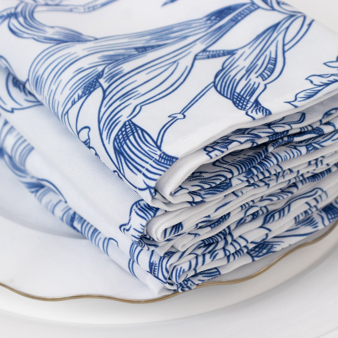 French Toile Cloth Napkins Blue Polyester | eFavormart
