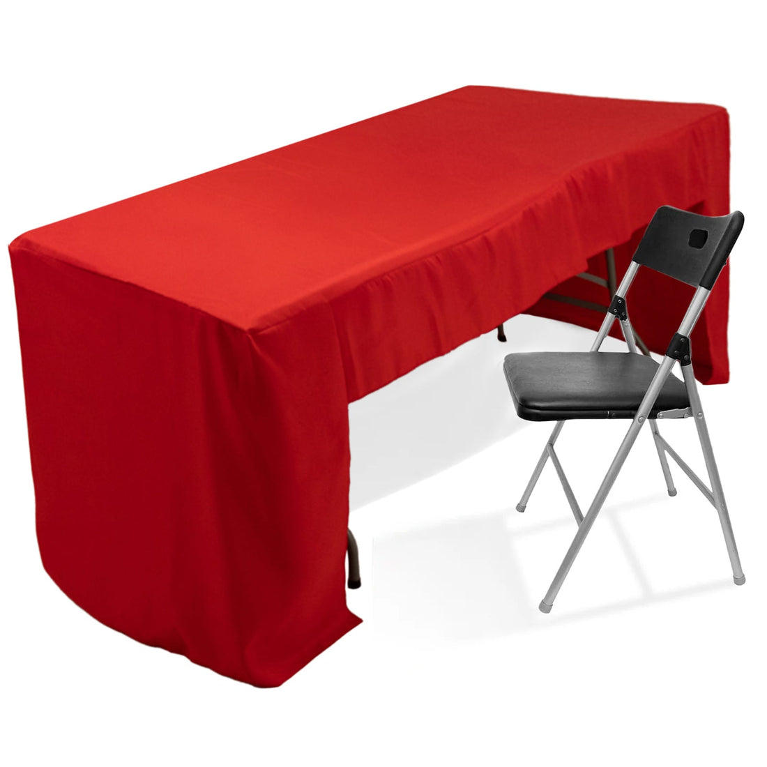 Red Polyester Rectangle Tablecloth 96"x30" | eFavormart